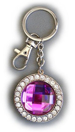Diamond Studded Purple Key Ring - Photo 30 Mm Diameter – Bay Park Photos